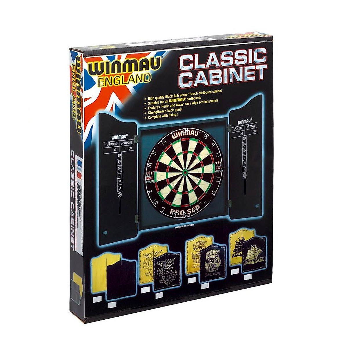 Winmau Plain Classic Dartboard Cabinet - Black