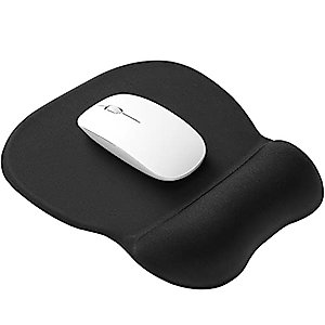 Soqool Mouse Pad, Ergonomic Mouse Pad with Wrist Support Gel Mouse Pad with Wrist Rest, Pain Relief Mousepad with Non-Slip PU Base for Laptop, Office & Home, 9.4 x 8.1 in, Classic Black