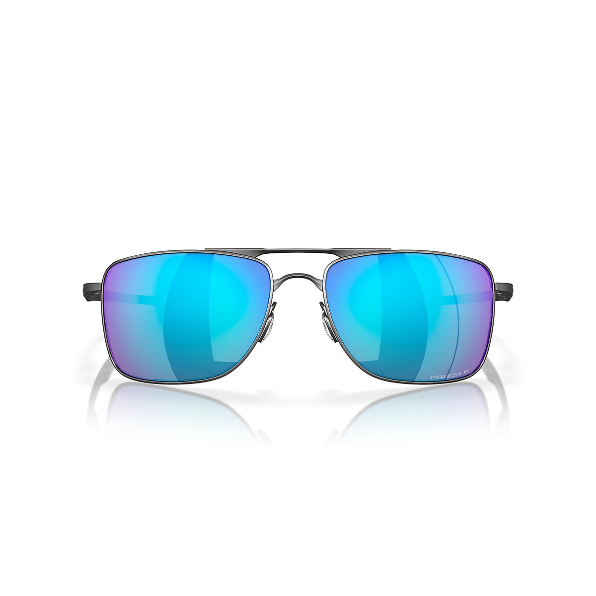 Oakley Men's OO4124 Gauge 8 Rectangular Sunglasses, Matte Gunmetal/Prizm Sapphire Iridium Polarized, 62 mm