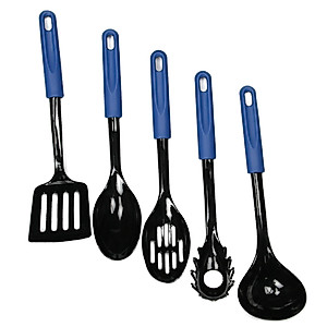 Chef Craft Basic Nylon Slotted Spoon, 11.5 inch, Blue/Black