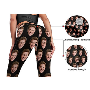 Custom Face Leggings with Pockets for Women Workout Personalized Yoga Pants with Your Picture Funny Design Your Own Face Legging