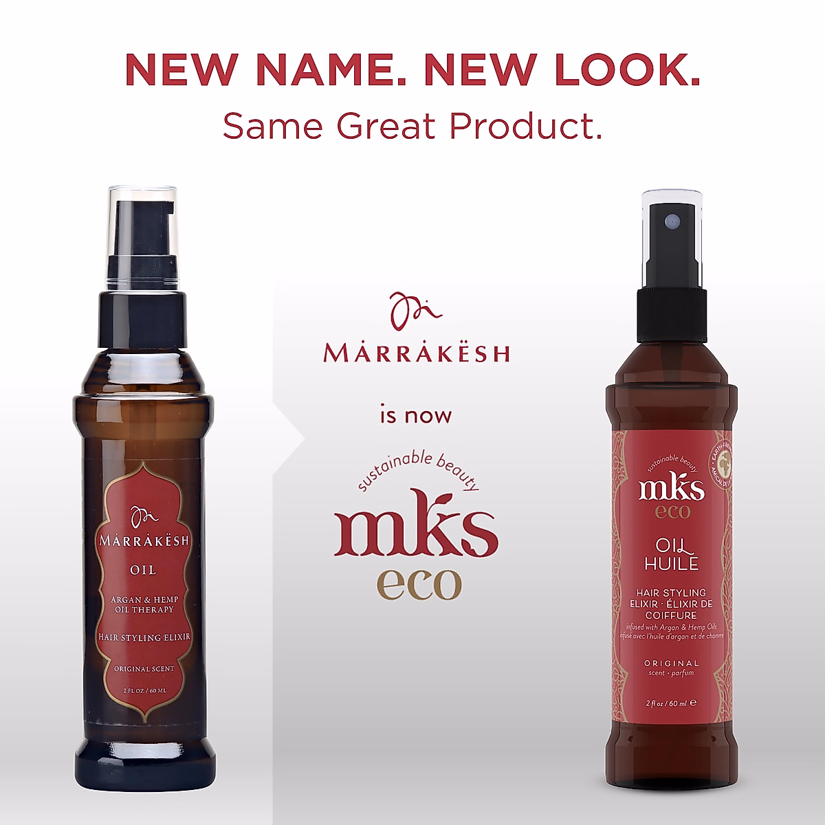MKS eco Oil, Original - 2 fl oz - Hair Styling Elixir - Moroccan Argan Oil, Hemp Seed Oil - Moisturize & Nourish Hair, Control Frizz, Increase Smoothness - Vegan & Cruelty Free
