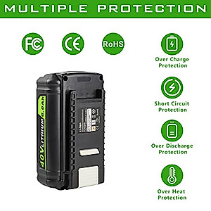 DV8DKV7 40V 6.0Ah Battery Replacement for Ryobi 40v Battery, 6000mAh High Capacity Compatible with Ryobi 40v Tools and Charger