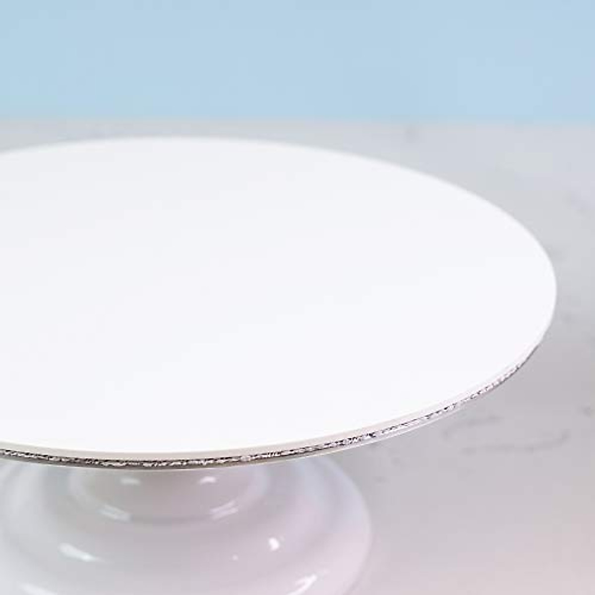 Lacupella 8 Inch Reusable Cake Board Base White Glossy Acrylic Round Disk Set of 2-1/8 or 0.12 inch Thickness for Cake Serving and Enhanced Presentation