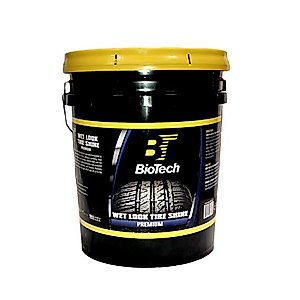BioTech Wet Look Tire Shine, Silicone Based tire Shine, Non Splatter tire Shine, Long Lasting, Concentrated Formula, High Gloss, Easy to Apply 5 Gallons (Pail) (1)