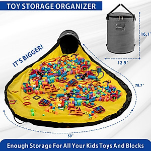 Vogano Toy Storage Organizer & Play Mat for Kids Bin Toys Box Boys Girls Playroom Holders Rooms (grey)