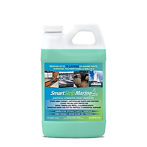Smart Strip Marine Paint Remover - For Wood, Fiberglass, Metal, & Aluminum Boats & More - Strip Up to 15 Layers of Polyurethane & Acrylic Top & Bottom Marine Coatings - Works Inside & Out - 1/2 Gallon