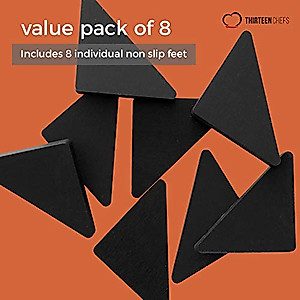 Thirteen Chefs Cutting Board Feet, Non Slip Silicone Pads, Set of 8, Black - Non Adhesive, Glue Free