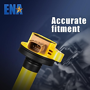 ENA Set of 6 Yellow Ignition Coil Pack and Iridium Spark Plug 3.5 V6 Compatible with Ford Lincoln Explorer Expedition F150 Flex Lobo MKS MKT Navigator Transit Taurus Replacement For UF646 SP534 DG549