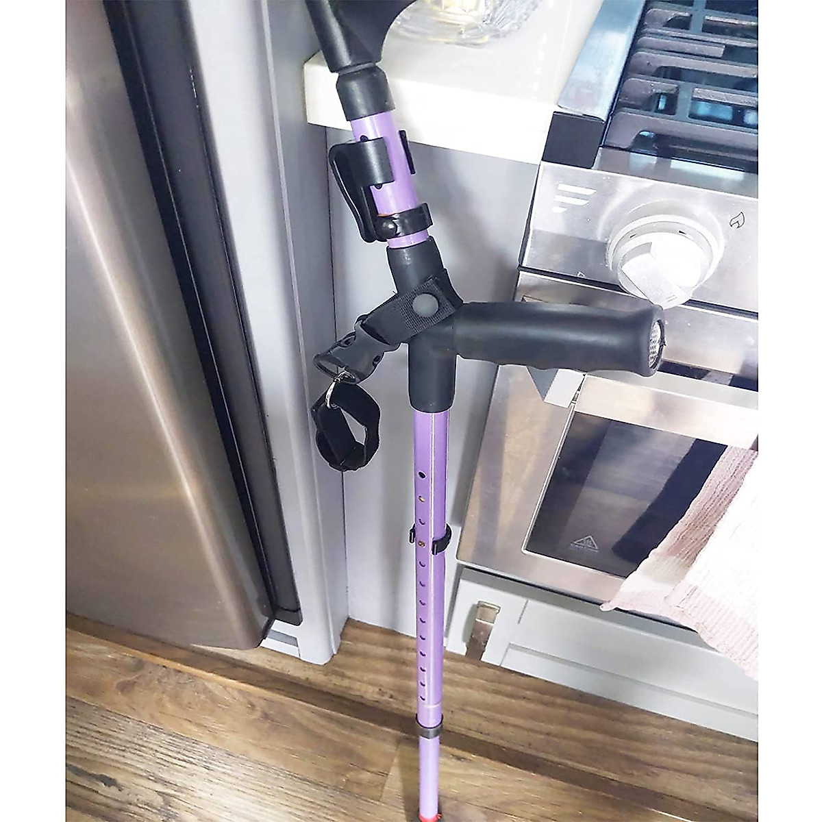 Secure Walking Stick Crutch & Cane Elastic Wrist Strap and Mobility Walker Pants Clip Belt Holder Support Grip Aid Holders for Arthritis, Elderly, Seniors & Camping & Hiking ~ Perfect Solution（No Cane