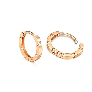 CHOW SANG SANG Delicate Gold 18K Rose Gold Hoop Earrings for Women 91978E