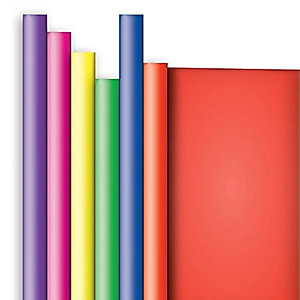 Jillson Roberts 6 Roll-Count All-Occasion Solid Color Gift Wrap Available in 10 Different Assortments, Crayon Box