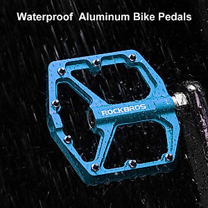 ROCKBROS Mountain Bike Pedals MTB Pedals Bicycle Flat Pedals Aluminum 9/16" Sealed Bearing Lightweight Platform for Road Mountain BMX MTB Bike