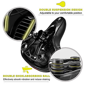 Comfortable Bike Seat Cushion,Wide Bicycle Seat with Dual Shock Absorbing Ball Memory Foam for Men Women,Waterproof Bicycle Hollow Saddle Fits Stationary Road Mountain Exercise Bike