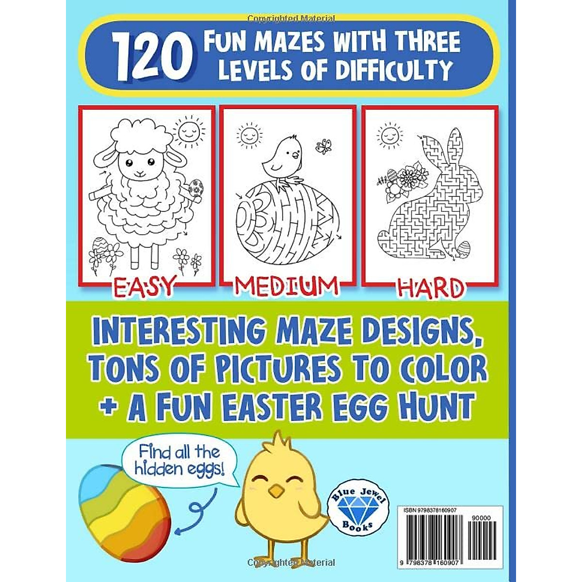 Easter Maze Book for Kids: Easter Basket Stuffers: An Easter Activity Book with Mazes, Coloring and Easter Egg Hunt