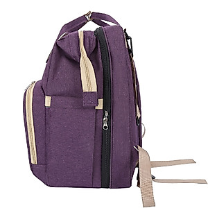 Jesonten Diaper Bag Backpack Portable Foldable Crib Mommy Bag, Multi-purpose High-capacity Mother and Baby Bag (black)