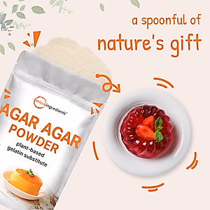 Micro Ingredients Agar Agar Powder, 1lb (16oz) | Planted-Based Source from Red Algae | Unflavored Thickening Agent for Cooking & Baking | Vegan Substitute for Beef Gelatin | Non-GMO, Vegan Friendly