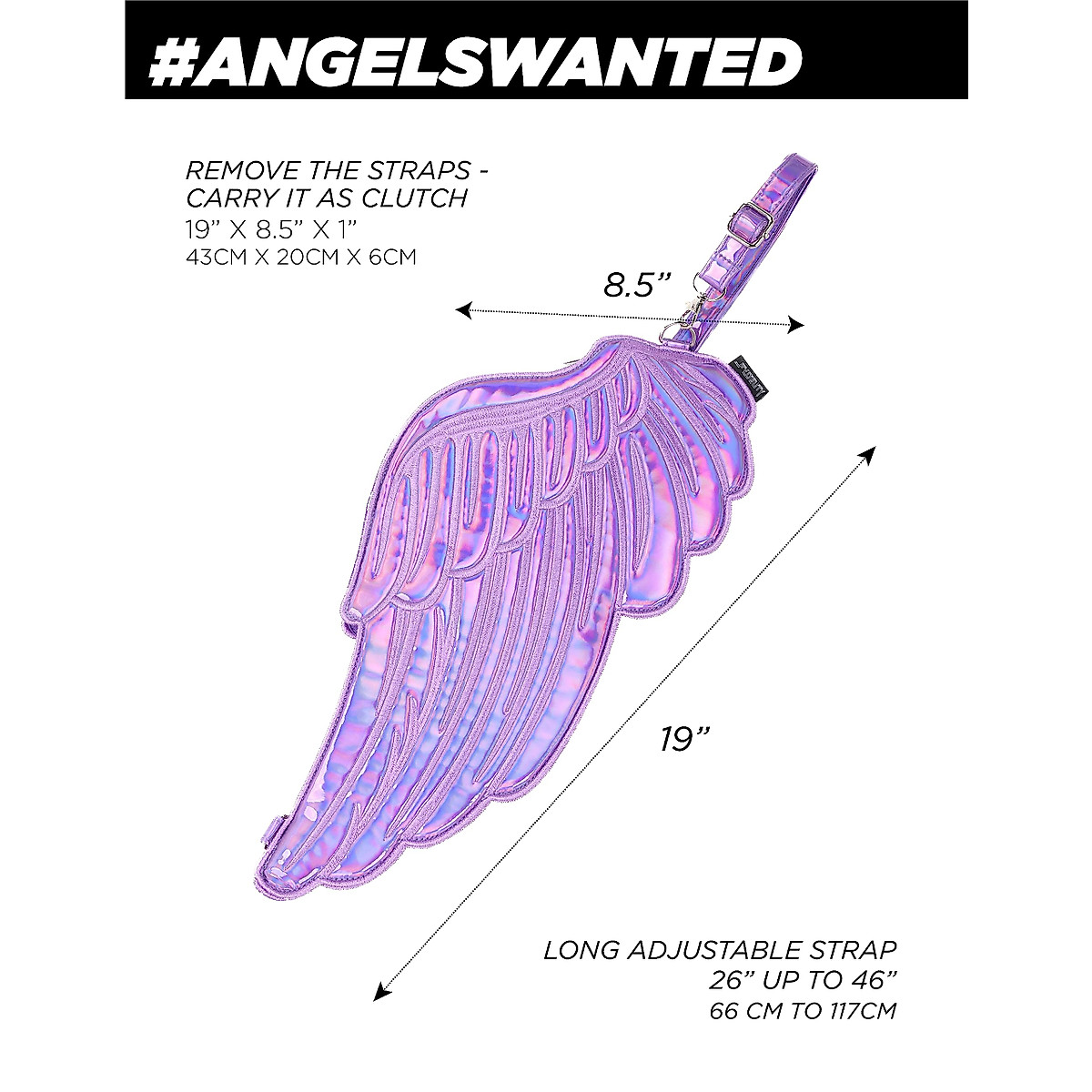 Fydelity Quiver Wings Backpack/Sling Bag Crossbody Festival Bag for Women Rave Bag Retro Crossbody Bag Cute Fanny Pack for Woman Concert Bag - Purple