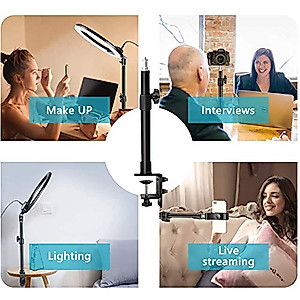 Overhead Phone Stand, Multi-Purpose Desktop Video Mount Holder Compatible with iPhone Samsung Smartphone Cameras Webcams Light Panels, for Nail Art, Baking, Crafting, Ceramics, Makeup, Online Course