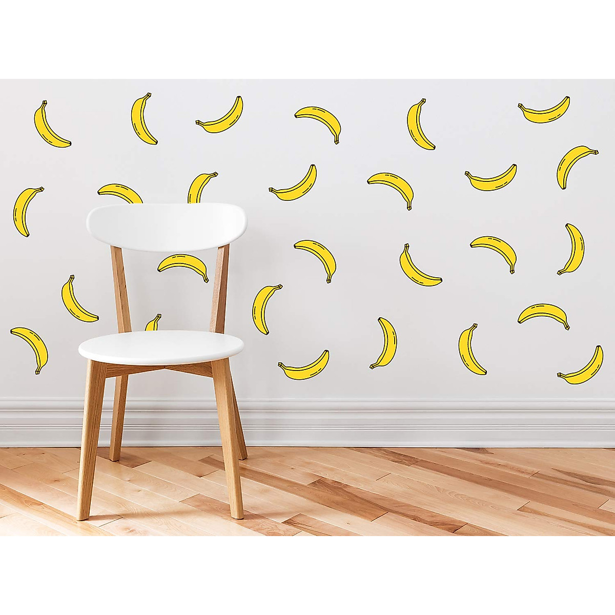 Sunny Decals Mini Bananas Fruit Shaped Removable Fabric Wall Stickers (Set of 27)