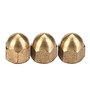 Brass Acorn Nut Kit Dome Brass Acorn Nuts, Silicone Caulking Tool Head Cap Hex Nuts Set Vehicle Fasteners (M4(20PCS))