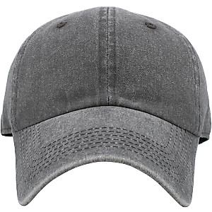 KB-PG-Low Washed Gray Original Classic Low Profile Cotton Hat Men Women Baseball Cap Dad Hat Adjustable Unconstructed Plain Cap