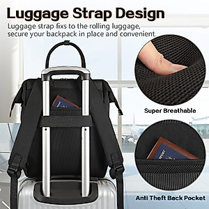 JCDOBEST Lunch Bag Backpack, Insulated Cooler Backpack Lunch Box Laptop Backpack with USB Port for Women Men Fits 15.6 Inch Laptop