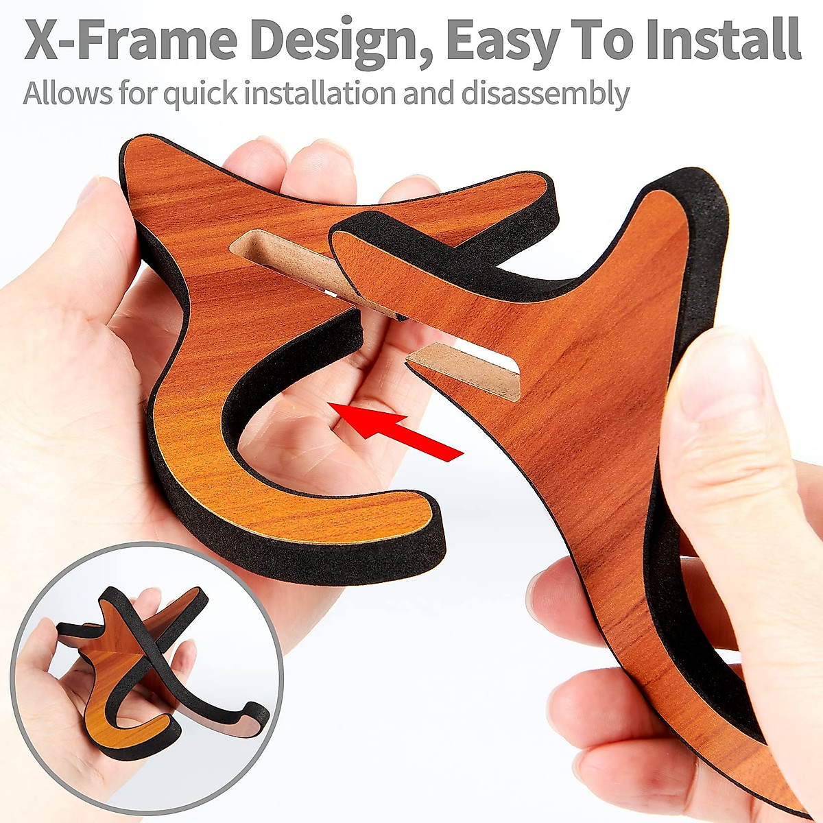 Kalimba Stand Wood Thumb Piano Display Stand (Mahogany color)