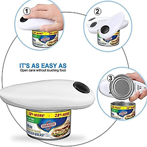 NEONSA Electric can opener, Electric can opener for seniors, Automatic electric can opener,Open Your Cans with A Simple Push of Button,White electric can opener,Can opener electric (WHITE)