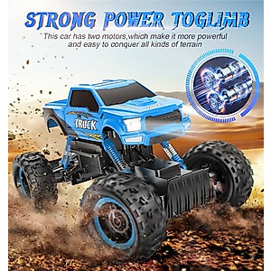 DOUBLE E 1/12 Scale Remote Control Monster Trucks - 2.4Ghz Off Road RC Trucks, Toys Gifts for Boys Age 6-10