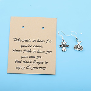 Tennis Earrings I Love Tennis Gift Sports Earrings Tennis Racket Jewelry Tennis Players Gift for Tennis Lovers Fans Tennis Earrings for Women