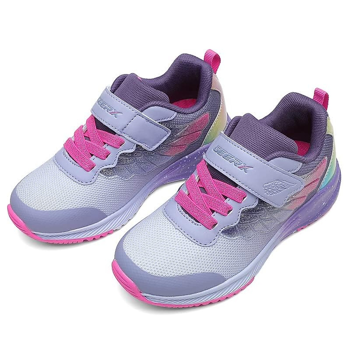 GEERX Joy Kids Sneakers Girls Toddler Little Kid Athletic Lightweight Running Training Tennis Shoes Lavender Pink Size 2