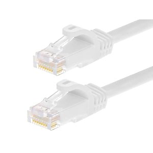 Monoprice Cat6 2ft White 12-Pk Patch Cable UTP 24AWG 550MHz Pure Bare Copper Snagless RJ45 Flexboot Series Ethernet Cable