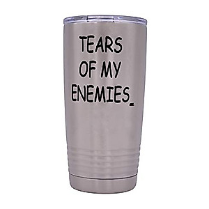 Rogue River Tactical Funny Sarcastic Office Work 20 Oz. Travel Tumbler Mug Cup w/Lid Vacuum Insulated Hot or Cold Tears of My Enemies