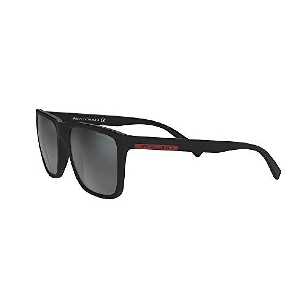 A|X ARMANI EXCHANGE Men's AX4080S Square Sunglasses, Matte Black/Light Grey Mirrored/Black, 57 mm