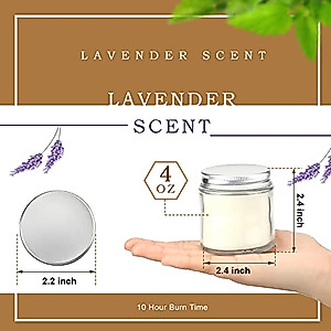 Lounsweer 24PCS Mini Mason Jar Candles 4oz Small Scented Lavender Jar Candles in Bulk Wax Stress Relief Aromatherapy Candles for Christmas Birthday Gift Wedding Baby Shower Party Favors (Silver)