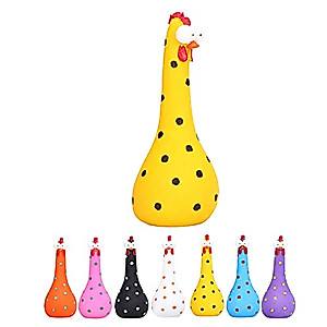 TOTITOM Chicken Statue Silly Chicken Decor Resin Statue Ornaments with Long Neck Handmade Unique Ornament for Home Garden Backyard Decoration(Yellow)
