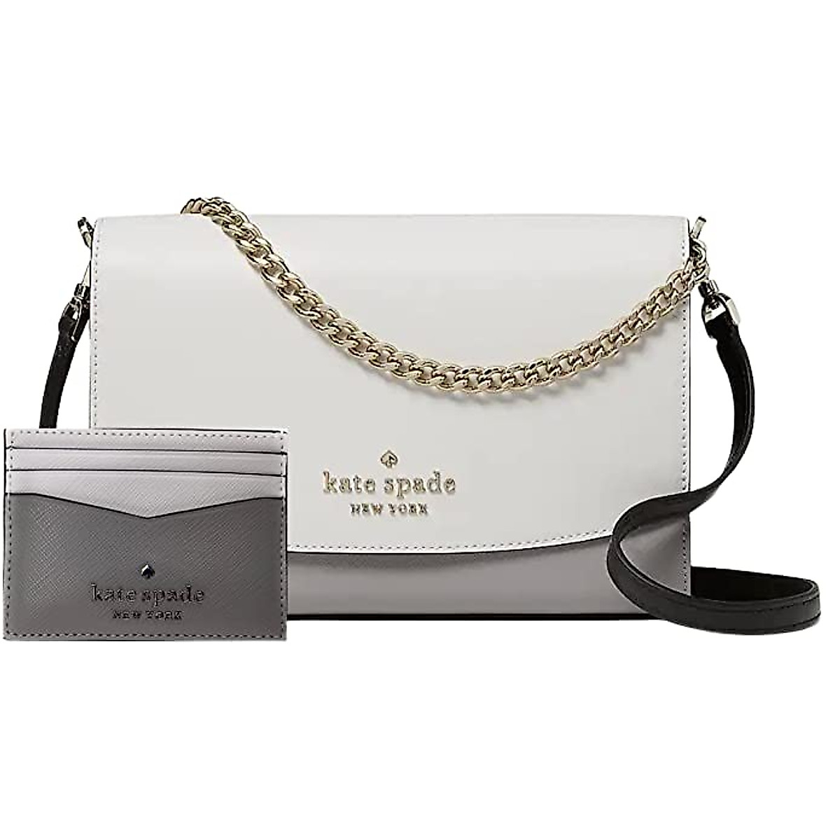Kate Spade Carson Convertible Crossbody Handbag With Card Case (Nimbus Grey)