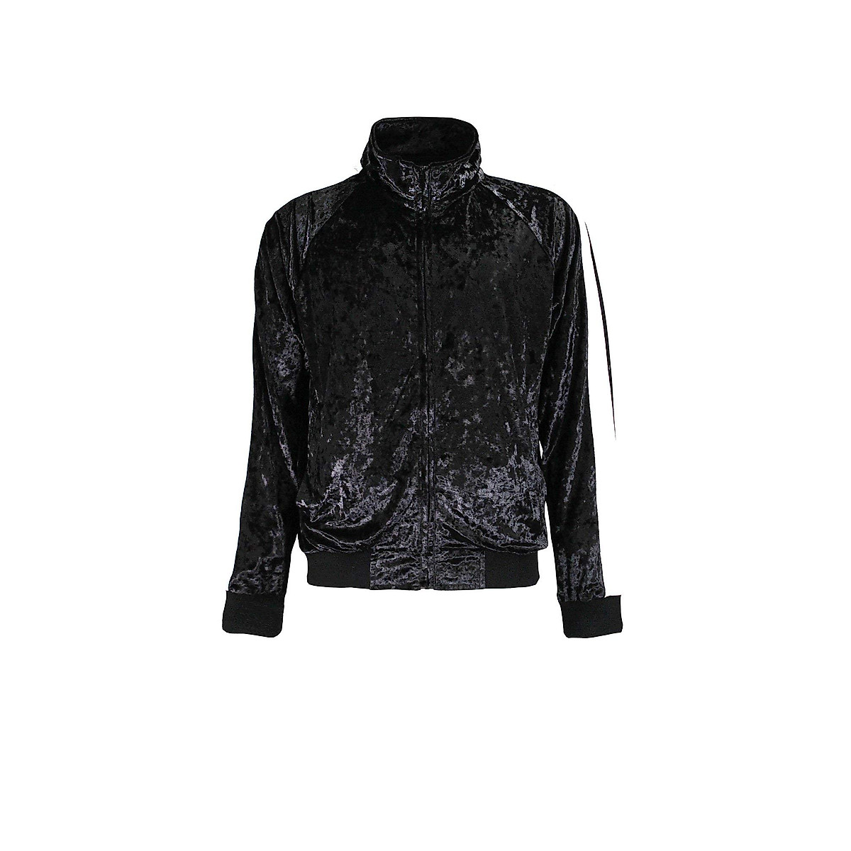 G-Style USA Men's Velvet Velour Tracksuit Set - Zipper Jacket and Sweatpants ST851 - Black - Large