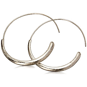 Lucky Brand Women's Brushed Silver Modern Hoop Earrings, One Size