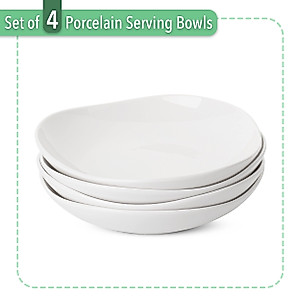 BTaT- Porcelain Serving Bowls, 24 Oz, Set of 4, Pasta Bowls, Large Serving Bowls, White Serving Bowls, Serving Bowls for Entertaining, Salad Bowls Set of 4, Dinner Bowls, Serving Dishes for Parties