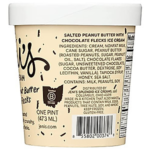 JENIS SPLENDID ICE CREAMS Salted Peanut Butter with Chocolate Flecks, 1 PT