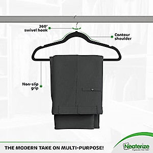 Velvet Hangers 10 Pack Black – Heavy Duty Velvet Clothes Hangers - Non Slip Felt Coat and Suit Hangers for Closet - Lightweight Thin Space Saving Ganchos para Colgar Ropa (Shallow Notch)