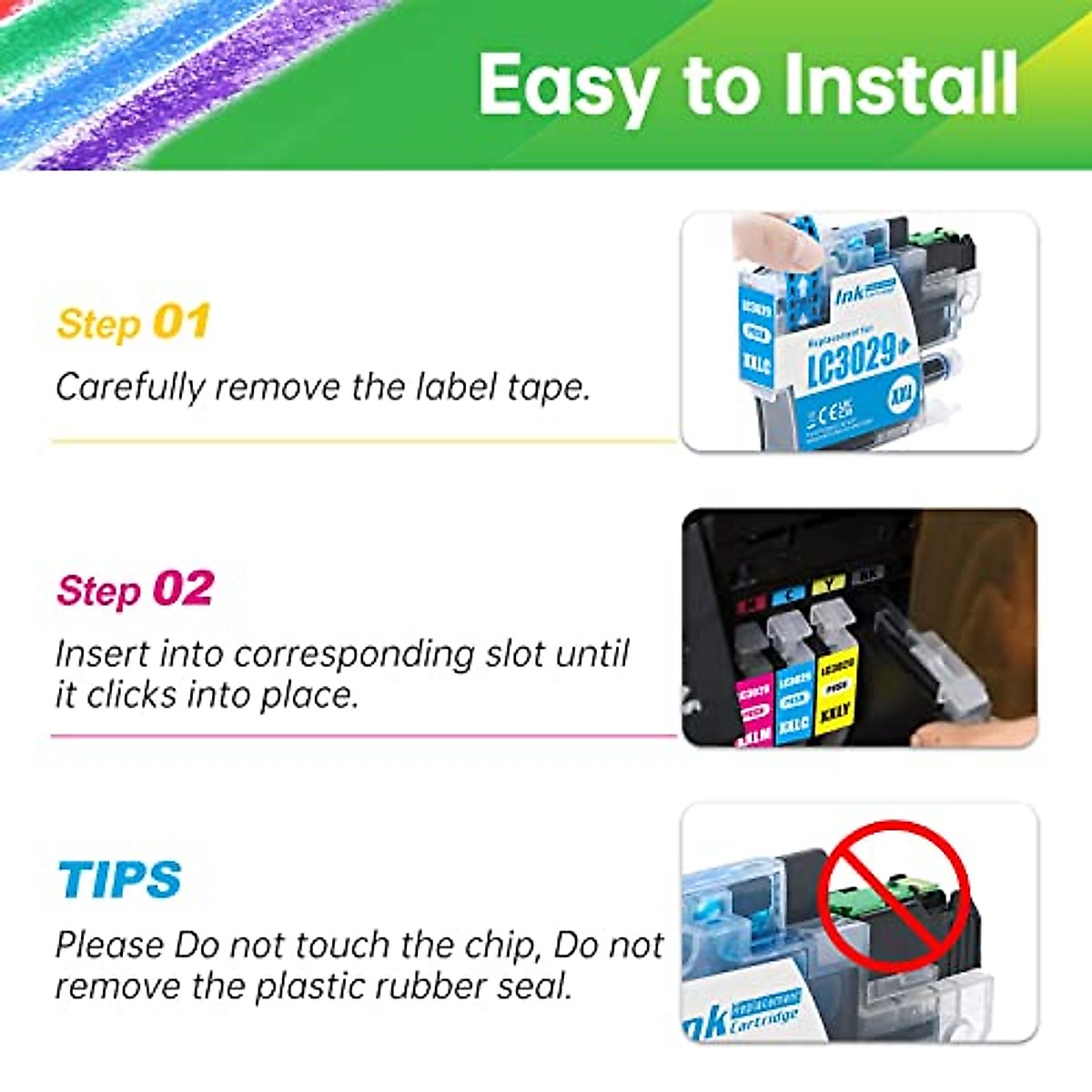 EXCERCUS Replacement for Brother LC30293PK LC3029 XXL MFC J5830DW Ink Cartridges use for Brother MFC-J5830DW MFC-J6535DW MFC-J6935DW MFC-J5830DW XL MFC-J6535DW XL Printer 3-Pack