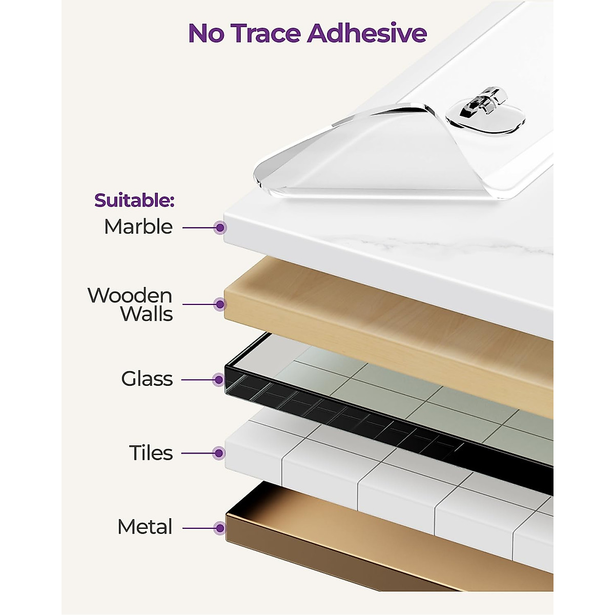 ODesign Adhesive Shower Caddy No Drilling with Soap Dish 3 Tiers Stainless Steel Shower Organizer for Shampoo Conditioner Bathroom Organizer Accessories with Removable Hooks Wall Mounted - RUSTPROOF