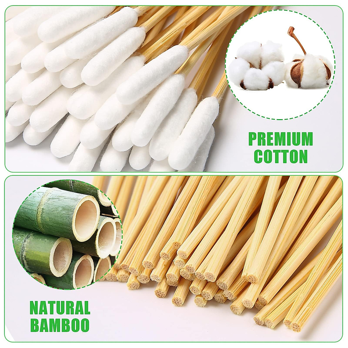 AkoSlale Dog Ear Cleaner Q Tips, 200pcs, 6 Inch Long Cotton Swabs for Dogs - Biodegradable Ear Cleaning Swabs for Pet Ear Infection Treatment and Wax Removal