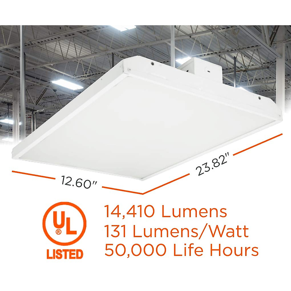 GoodBulb 110-Watt 2 Foot High Bay | 4000K Cool White Light Color | High Output 14410 Lumens | Wired 100-277V High Bay | 50000 Life Hours 131LM/W