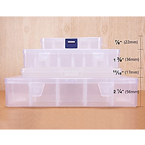 Ginsco 4 Pack Clear Plastic Adjustable Divider Organizer Multifunction Box Storage Container Set for Beads Earrings Jewelry DIY Crafts Loom Bands Office supplies Fishing Tackle Hand Tool