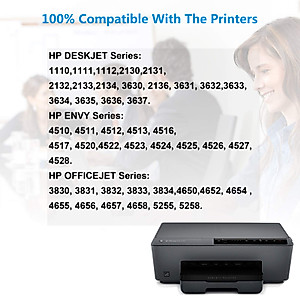 KCMYTONER High Yield Remanufactured 63XL 63 XL 63BXL Black Ink Cartridge Compatible for HP OfficeJet 5255 5258 4650 Envy 4520 4516 Deskjet 2130 Printer, Show Ink Level with The Latest chip - 1 Pack