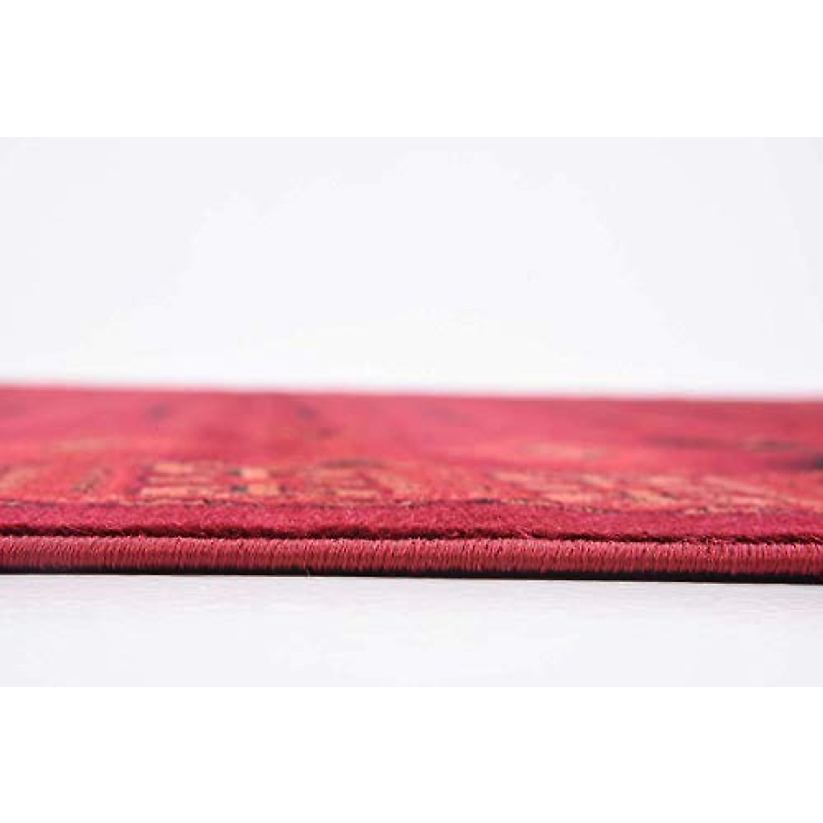 Unique Loom Tekke Collection Over-Dyed Saturated Traditional Torkaman Area Rug, 9 x 12 ft, Red/Black